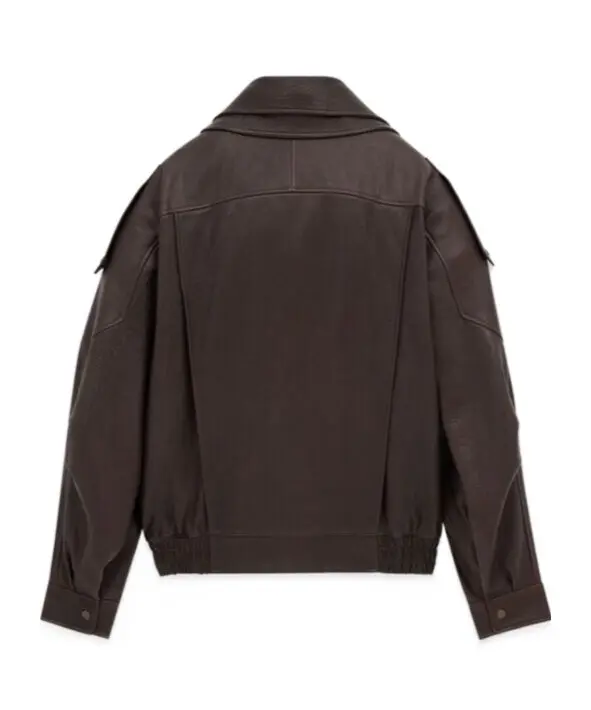 Saint Laurent Oversized Zip-up Bomber Jacket - Tan