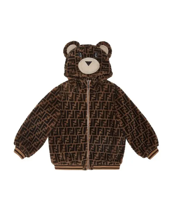 Fendi Ff Shearling Teddy Bear Bomber Jacket