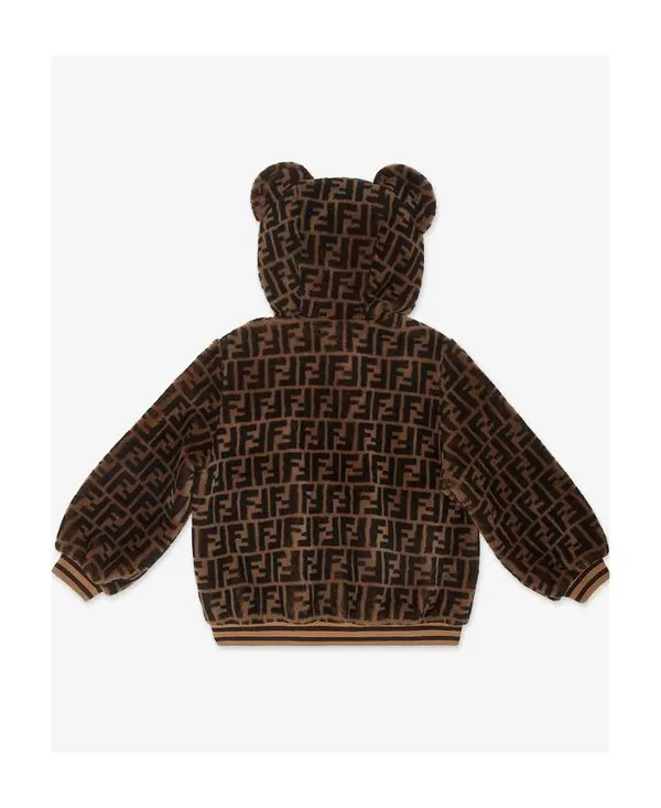 Fendi Ff Shearling Teddy Bear Bomber Jacket
