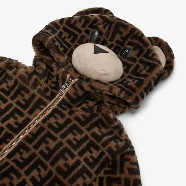 Fendi Ff Shearling Teddy Bear Bomber Jacket