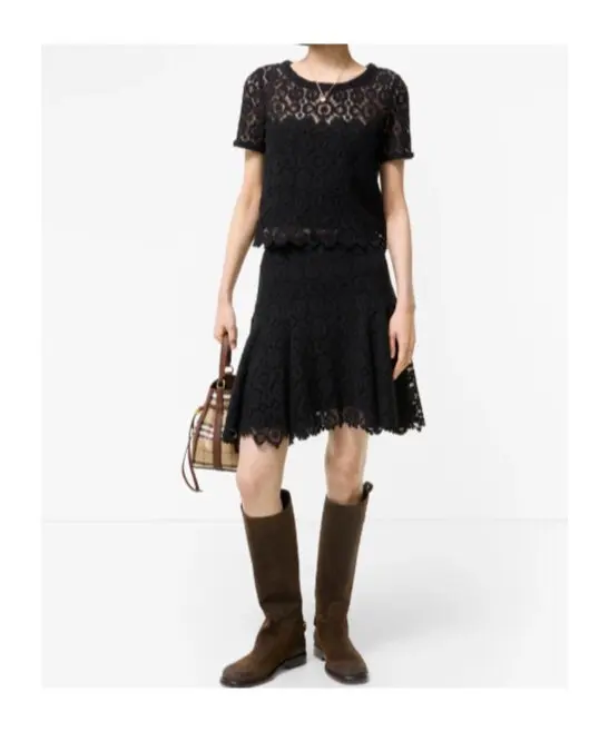 Burberry Floral Lace Mini Skirt