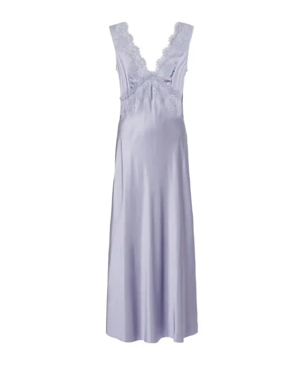 Rixo Lysandra Lace-trimmed Satin Maxi Dress
