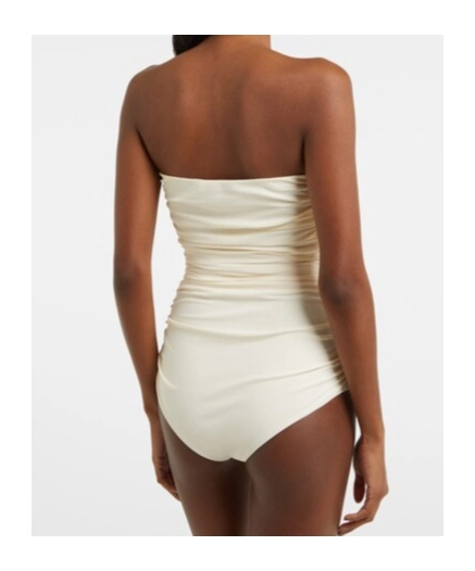 Magda Butrym Floral-appliqué Ruched Swimsuit