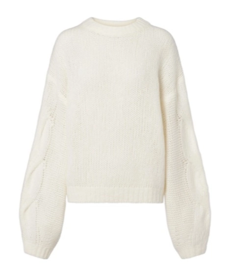 LISA YANG Crew Neck Knit Sweater - White