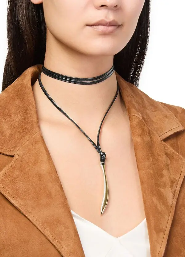 Bottega Veneta Sardine Leather Pendant Necklace