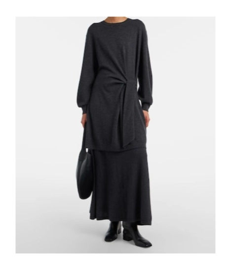 LISA YANG Abrielle Gathered Cashmere Sweater Dress