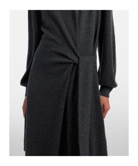 LISA YANG Abrielle Gathered Cashmere Sweater Dress