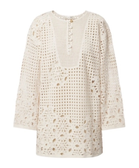 FRAME The Postcard Cotton Crochet Tunic - White