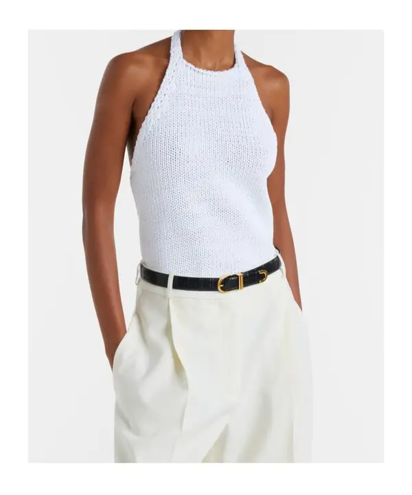 RÓHE Knitted Halterneck Cotton Top