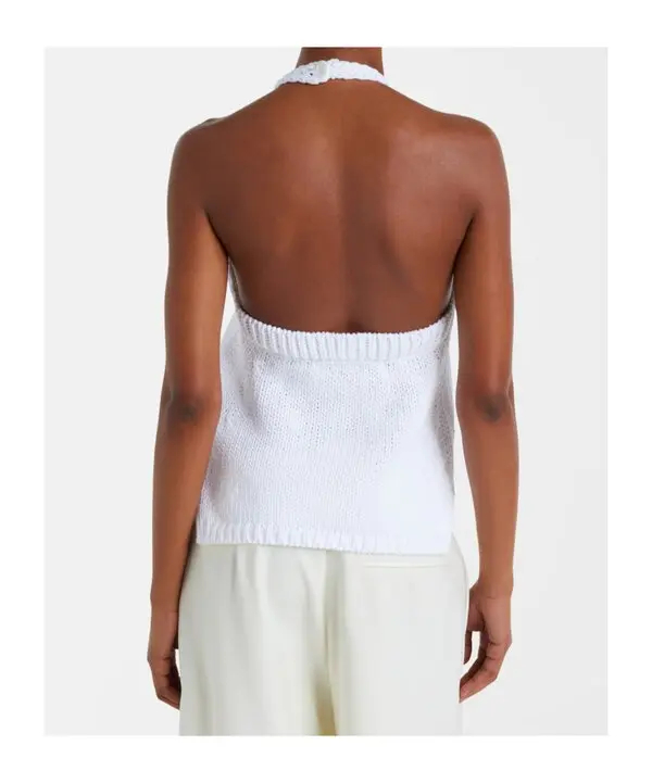 RÓHE Knitted Halterneck Cotton Top