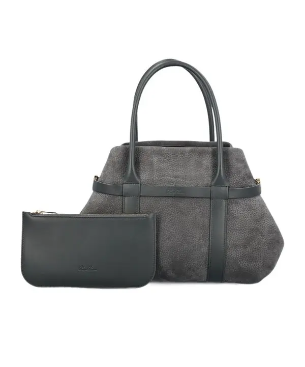 Loro Piana Logo Debossed Top Handle Bag