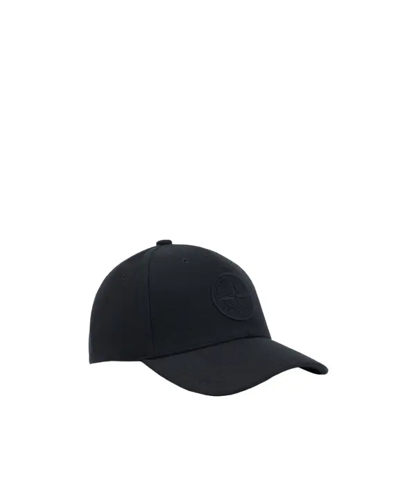 Stone Island Compass Embroidered Curved Peak Cap - Navy Blue