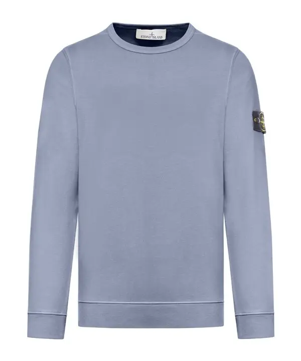 Stone Island Compass Patch Crewneck Sweatshirt - Medium Blue