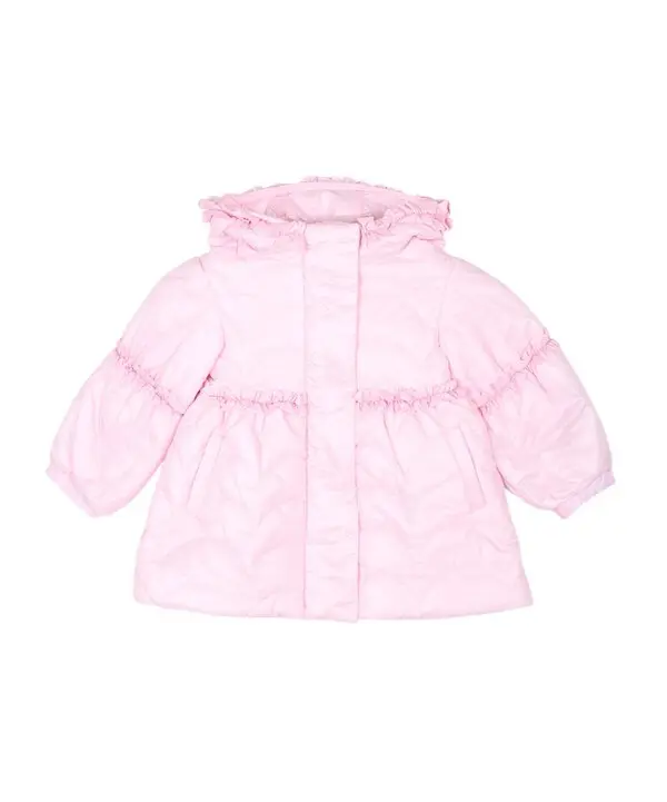 Monnalisa Ruffle-trim Hooded Coat