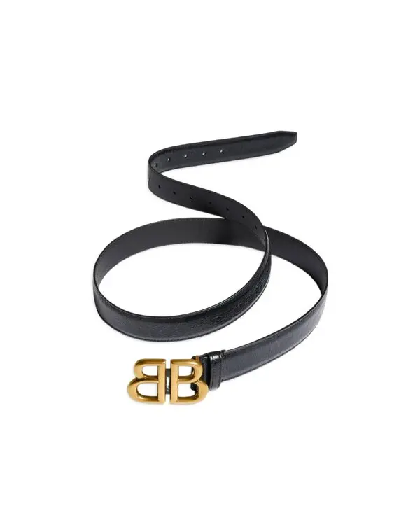 Balenciaga Bb Logo Belt - Black
