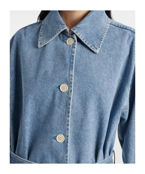 AGOLDE Long Button-down Denim Jacket