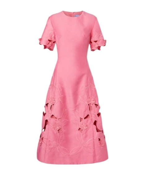 LEO Caroline Laser-cut Midi Dress