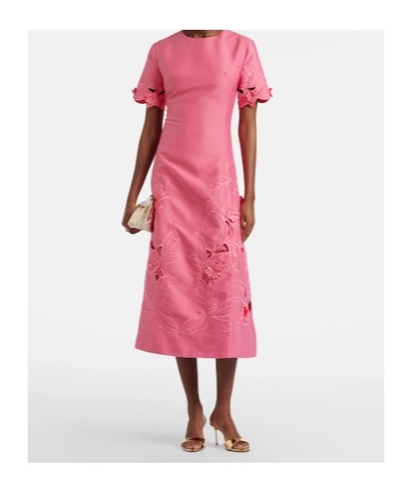 LEO Caroline Laser-cut Midi Dress