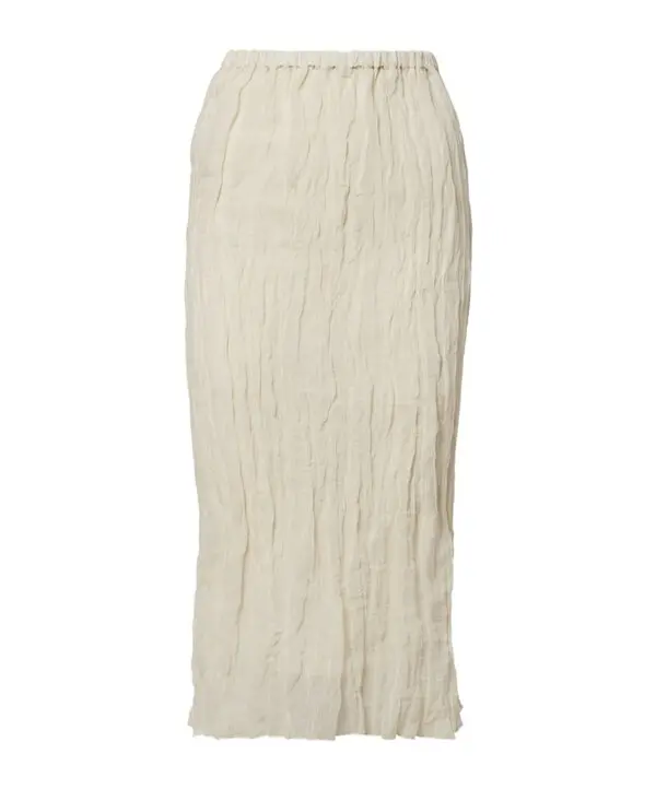 RÓHE Cotton-blend Midi Skirt - Nude