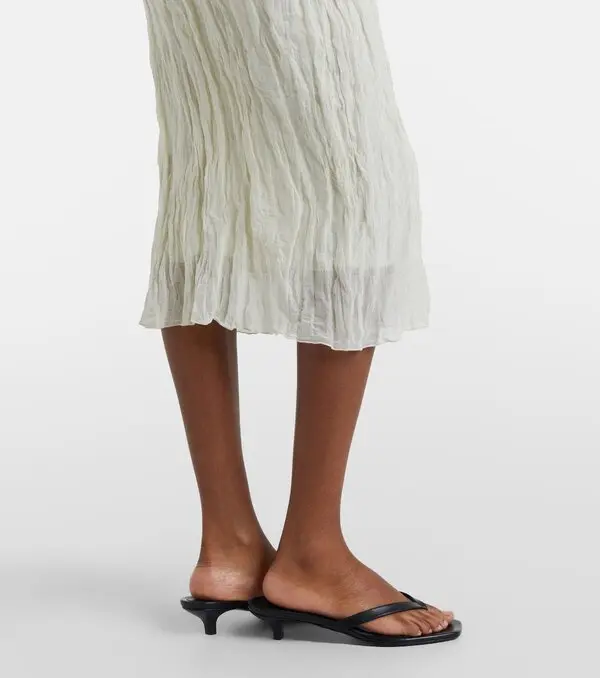 RÓHE Cotton-blend Midi Skirt - Nude