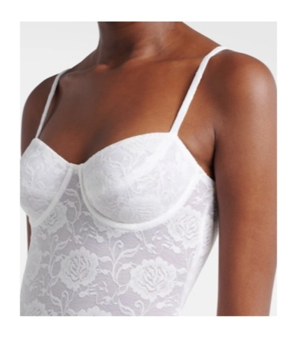 Norma Kamali Lace Corset Fishtail Gown