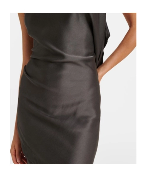 Victoria Beckham Kyra Draped Crepe Satin Midi Dress - Black