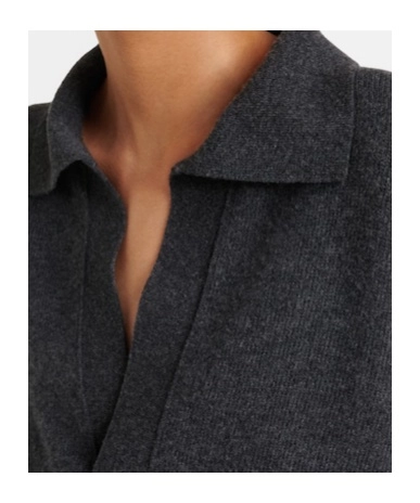 Victoria Beckham Long-sleeved V-neck Polo Shirt - Black