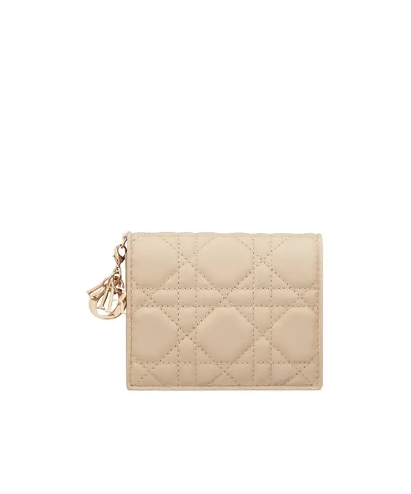 Dior Mini Lady Gardenia Wallet - Pink Beige