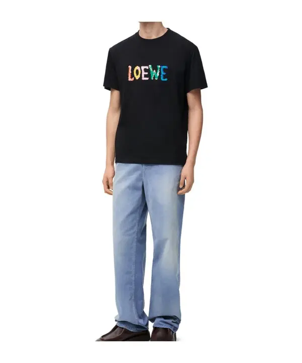 Loewe Logo Embroidered Crewneck T-shirt