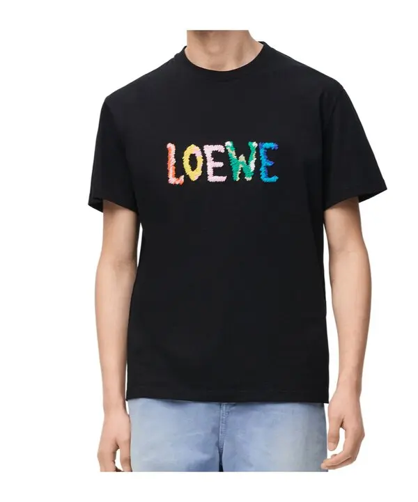 Loewe Logo Embroidered Crewneck T-shirt