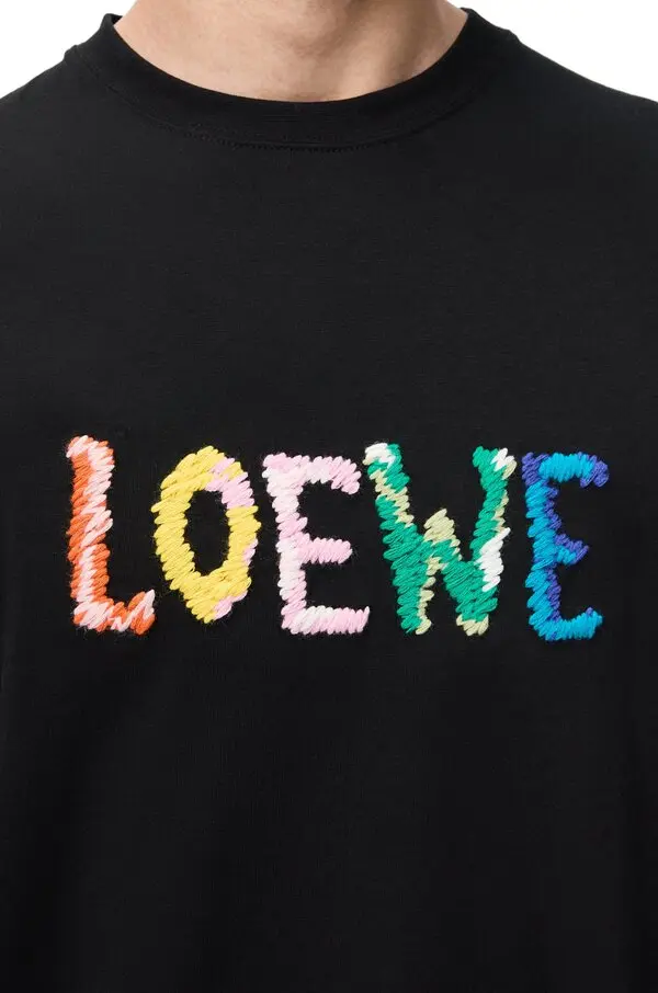 Loewe Logo Embroidered Crewneck T-shirt