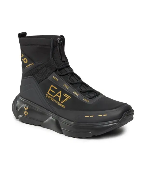EA7 High-top Casual Sneakers With Logo Print