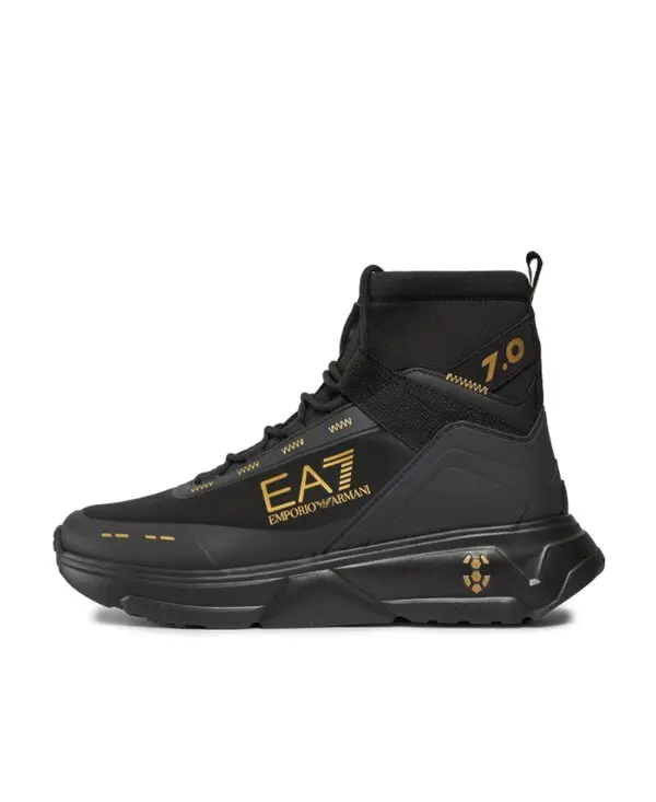 EA7 High-top Casual Sneakers With Logo Print