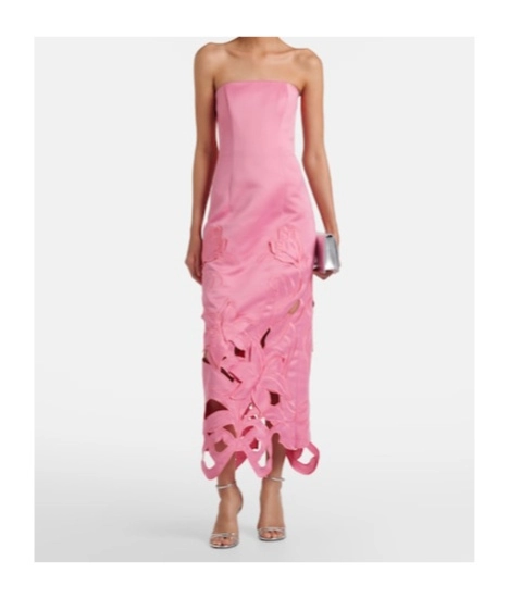 LEO Lin Rayna Floral-appliqué Bustier Gown