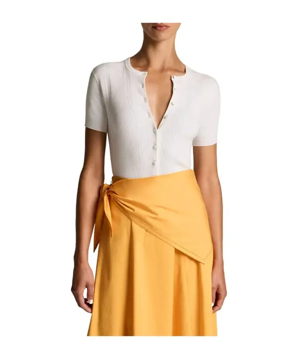 Vince Short-sleeve Knitted Cardigan