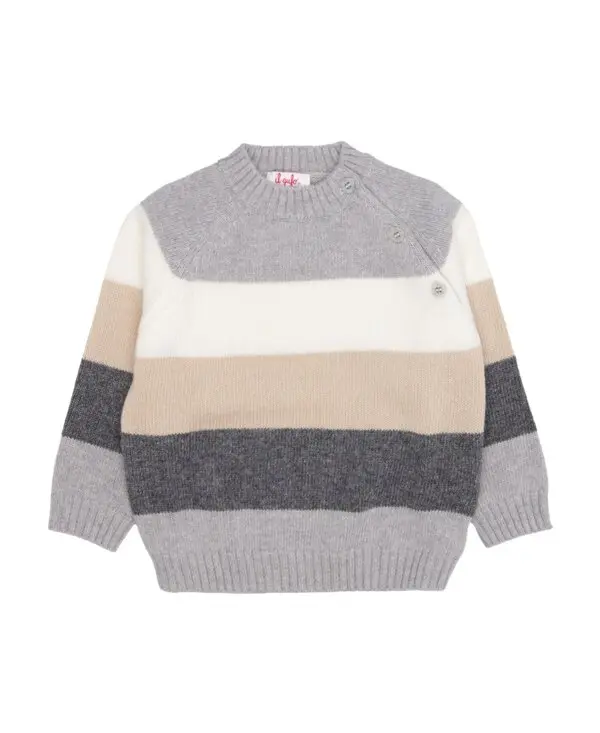 IL GUFO Round Neck Striped Sweater