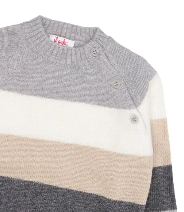 IL GUFO Round Neck Striped Sweater