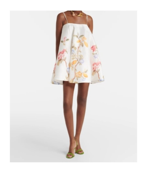 LEO Caitlin Floral Linen-blend Minidress