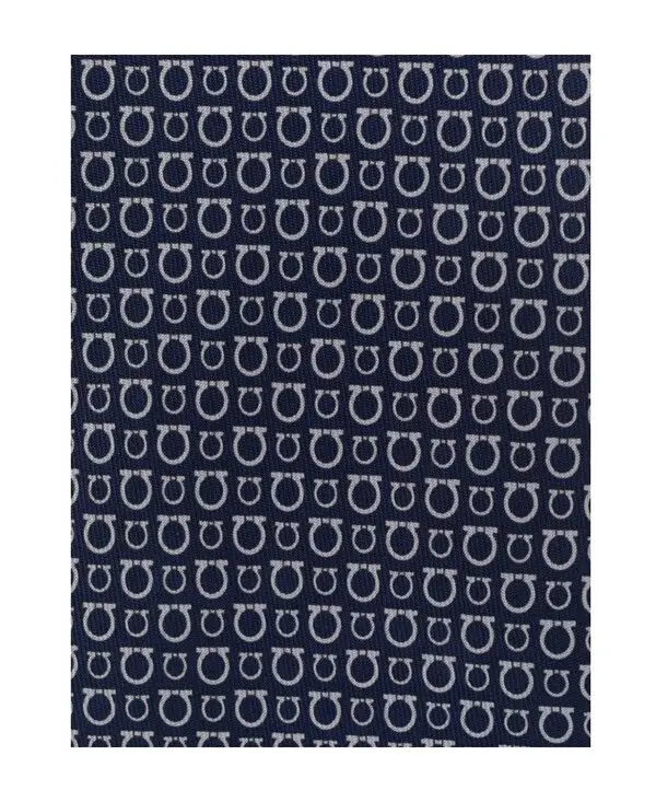 FERRAGAMO Gancini Print Neck Tie