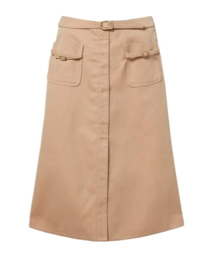Dorothee Schumacher Luxury Layer Belted Cotton-blend Midi Skirt - Nude