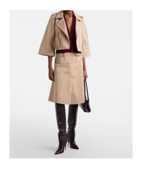 Dorothee Schumacher Belted A-line Cotton-blend Midi Skirt
