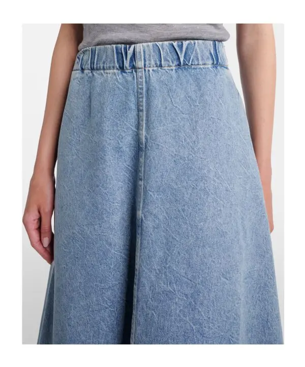 AGOLDE Distressed Denim Midi Skirt