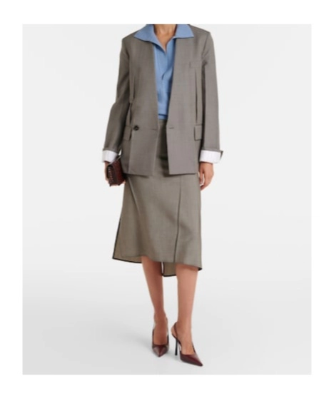 Victoria Beckham Draped Wool And Mohair Midi Skirt