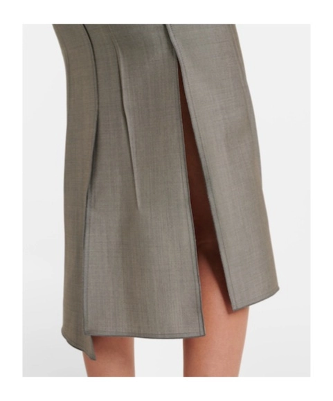 Victoria Beckham Draped Wool And Mohair Midi Skirt