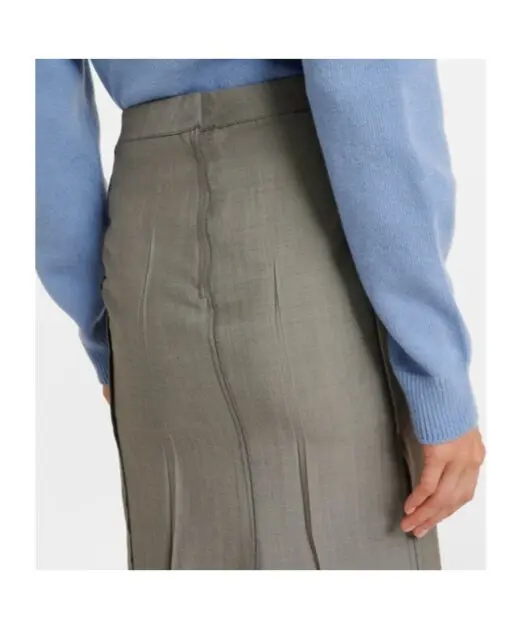 Victoria Beckham Draped Wool And Mohair Midi Skirt