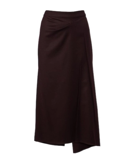 Victoria Beckham Draped Virgin Wool Midi Skirt