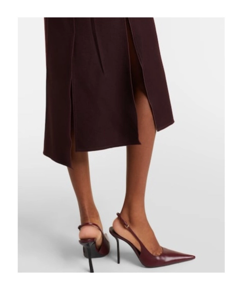 Victoria Beckham Draped Virgin Wool Midi Skirt