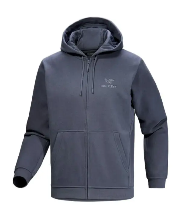 Arc'teryx Emblem Fleece Full Zip Hoody - Dk Stratus