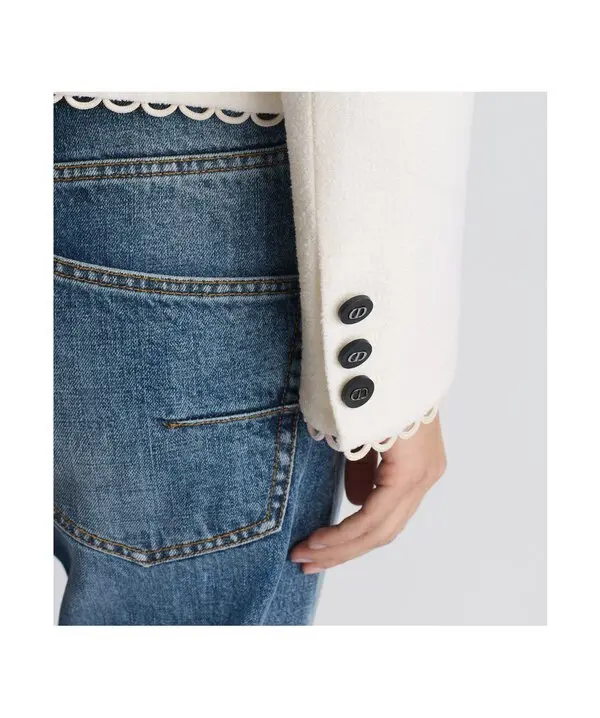Dior Cropped Jacket With Fan-shaped Trim