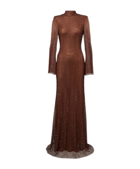 SELF-PORTRAIT Crystal-embellished Mesh Gown